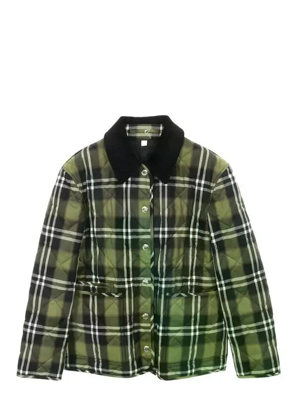 Burberry Quilted Check Jacket - Green