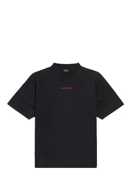 Balenciaga Medium Fit T-shirt - Faded Washed Black Red