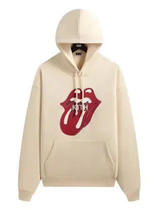 Kith X The Rolling Stones Classic Logo Nelson Hoodie - Muslin