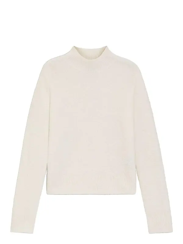 BOSS Wool-blend Bouclé Knit Sweater - White