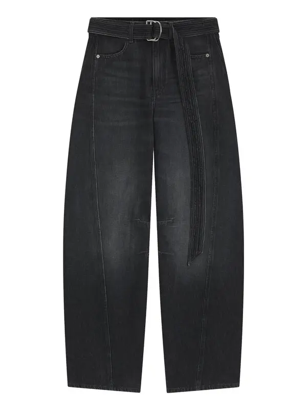 BOSS Balloon-leg Rigid Denim Jeans - Black