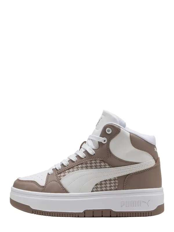 PUMA Rebound Femme Houndstooth Mid-top Sneakers - Beige