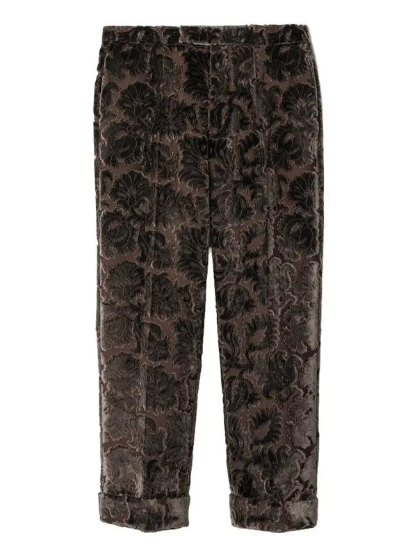 Burberry Vine Velvet Tailored Trousers - Bear Brown