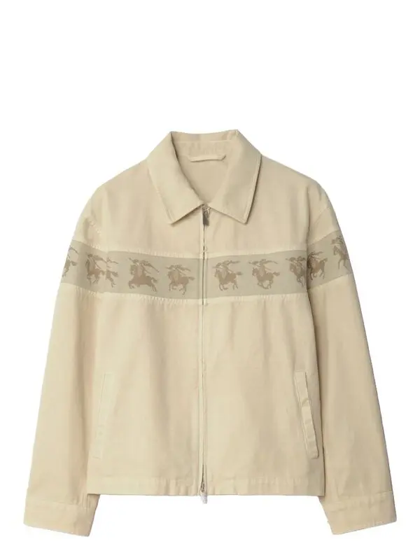 Burberry Galloping Knight Cotton Canvas Jacket - Tundra Beige