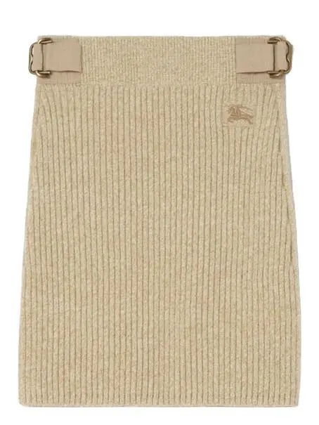 Burberry Wool Cashmere Mini Skirt - Hamper Beige