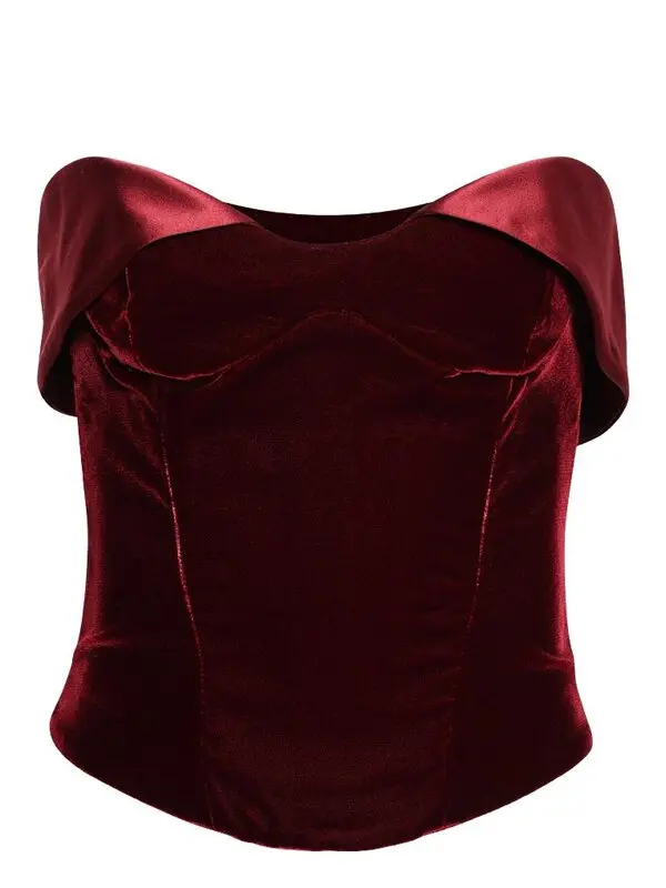 MUGLER Bustier Top - Red