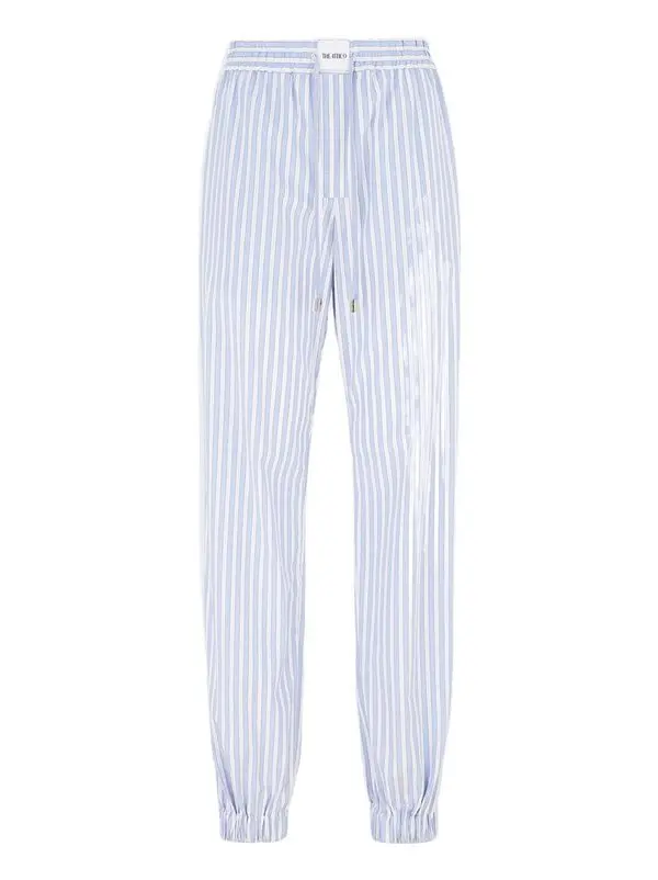 Attico Striped Cotton Pants - Blue