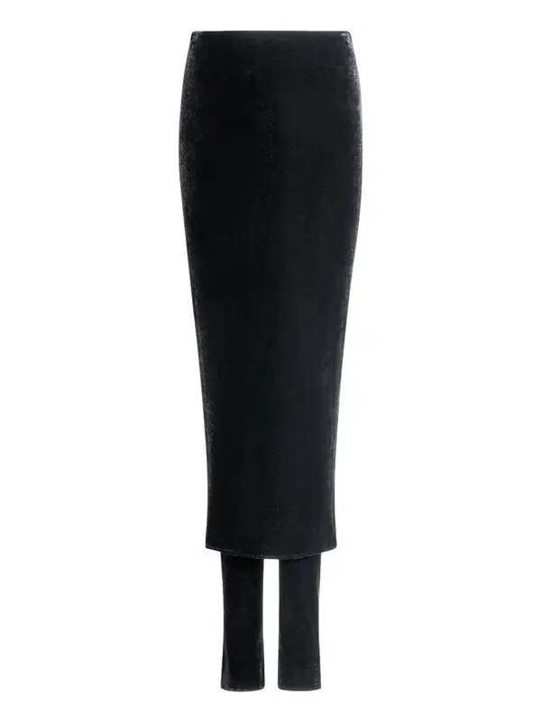 Alaïa Skirt Fitted Over Pants - Black