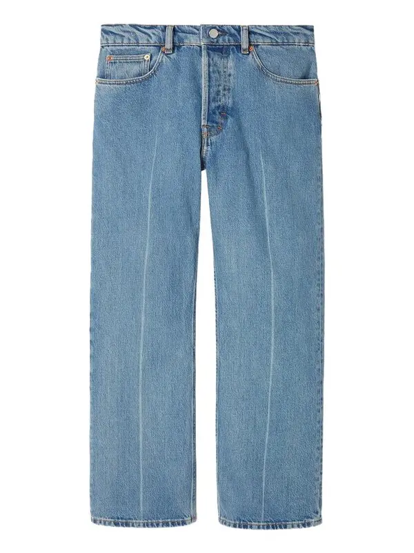 Gucci Low-waist Cropped Denim Pants - Blue