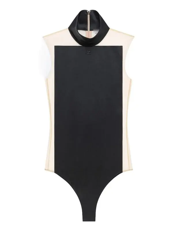 COURREGES Illusion Mockneck Bodysuit - Multi