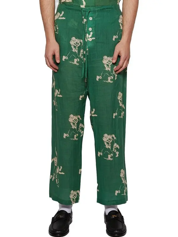 BODE Football Silhouette Pajama Pants - Green