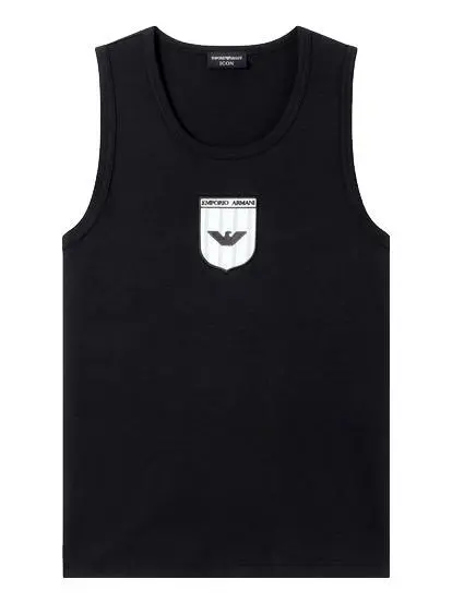 Emporio Armani Cotton Jersey Tank Top - Natural