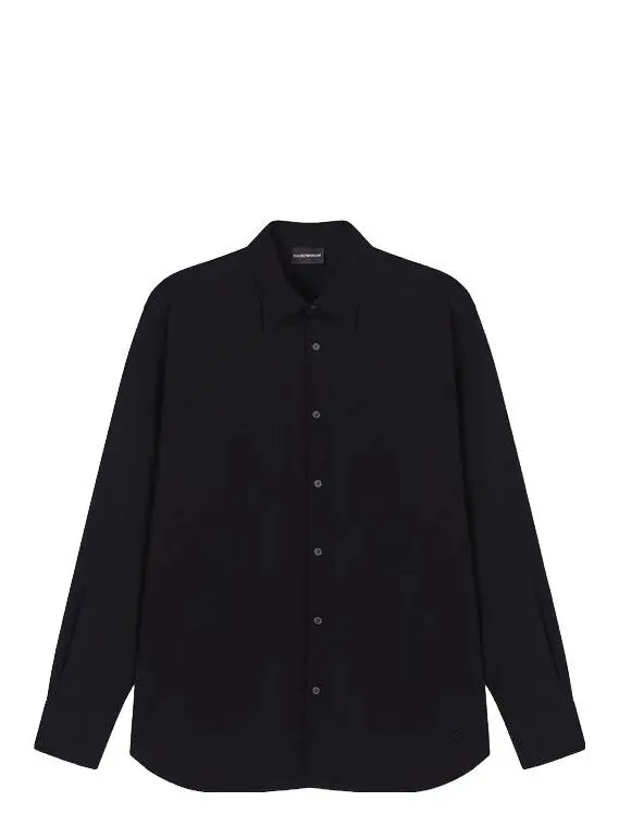 Emporio Armani Stretch Pima Cotton Shirt - Black