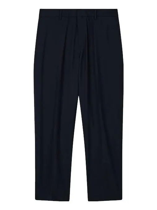 Emporio Armani Trousers In Virgin Wool - Navy