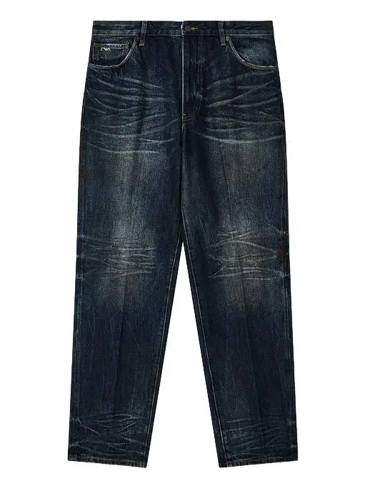 Emporio Armani Regular-fit Stiff-denim Jeans - Blue