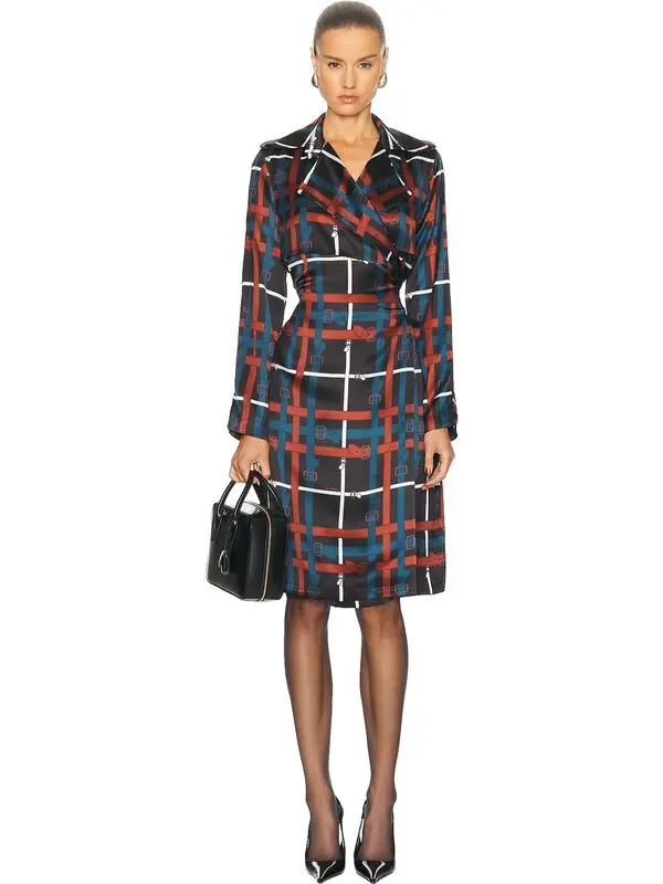 Burberry Sally Patterned Trenchcoat - Petrol Blue