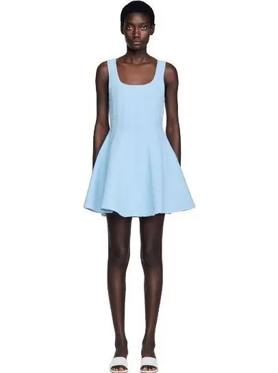 Sandro Beaded Knit Mini Dress - Blue
