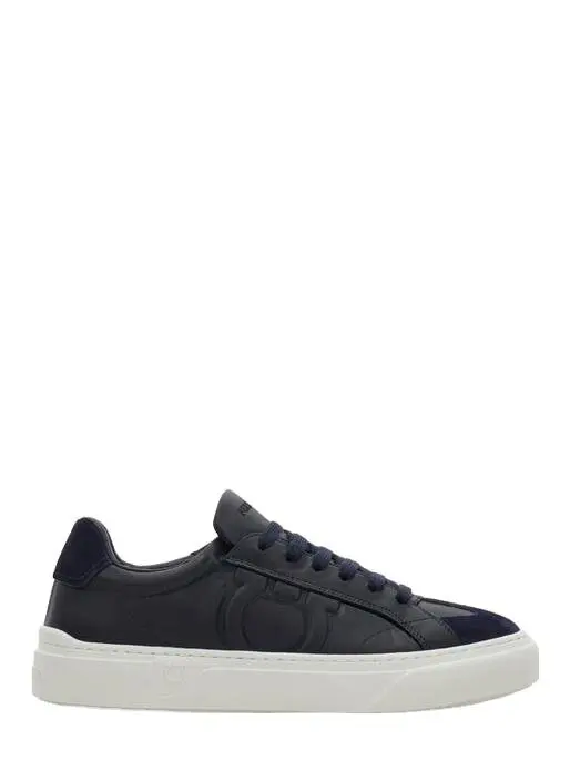 FERRAGAMO Gancini Low-cut Sneakers - Navy