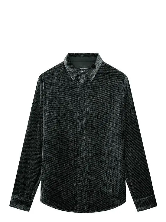 Giorgio Armani Devorè Velvet Shirt - Black