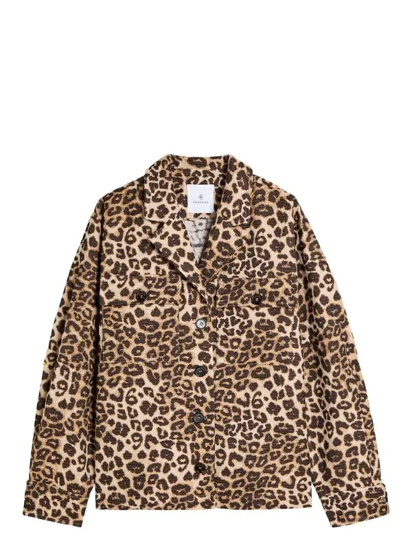ANINE BING Flynn Cotton-blend Jacket - Leopard