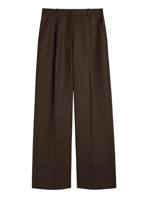 ANINE BING Trent Straight-leg Trousers - Dark Brown