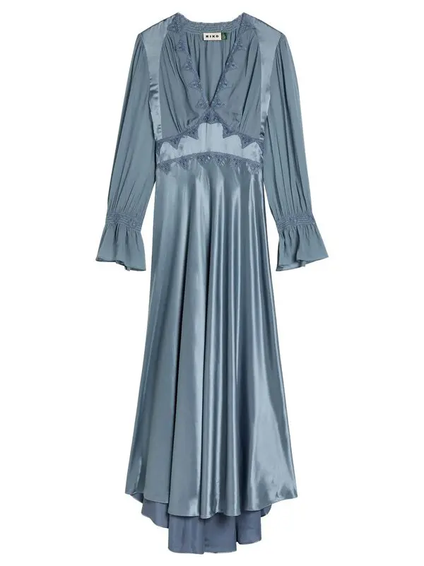 Rixo Arlena Silk-chiffon And Satin Midi Dress - Blue