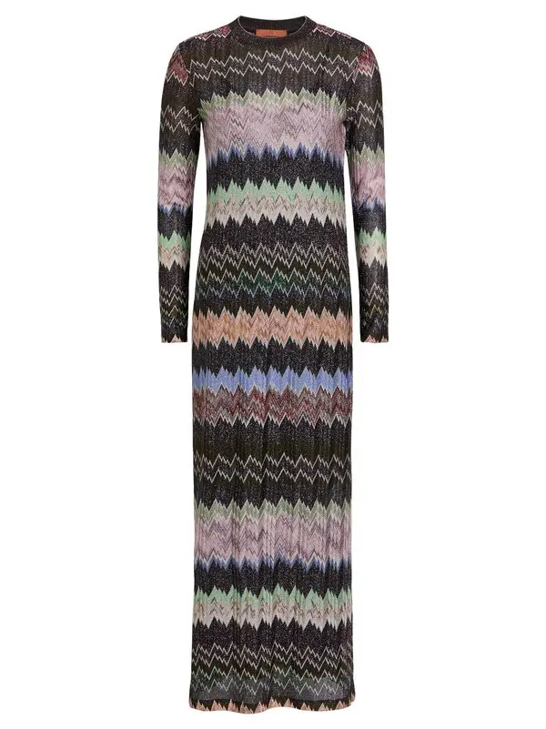 Missoni Zigzag Intarsia Fine-knit Midi Dress - Multicoloured