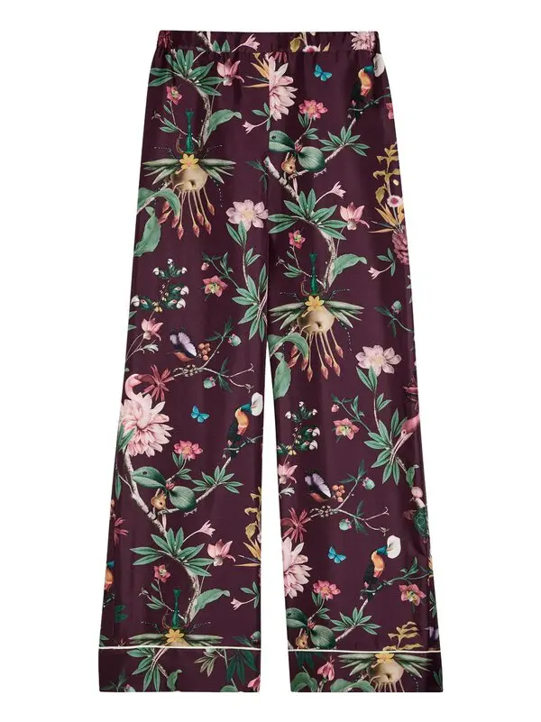 La DoubleJ Zooflora Printed Silk-twill Trousers - Multicoloured