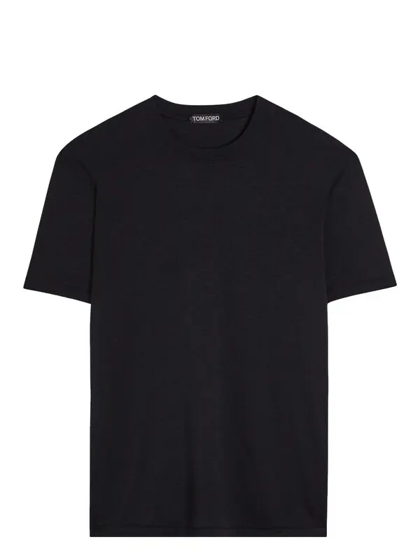 TOM FORD Logo-embroidered Jersey T-shirt - Black
