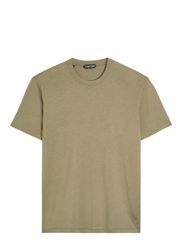 TOM FORD Logo-embroidered Jersey T-shirt - Green