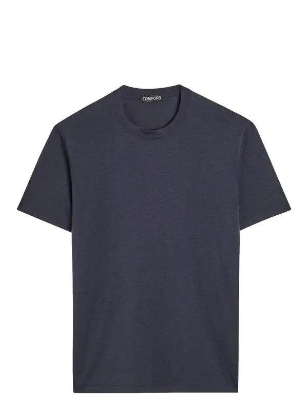 TOM FORD Logo-embroidered Jersey T-shirt - Navy