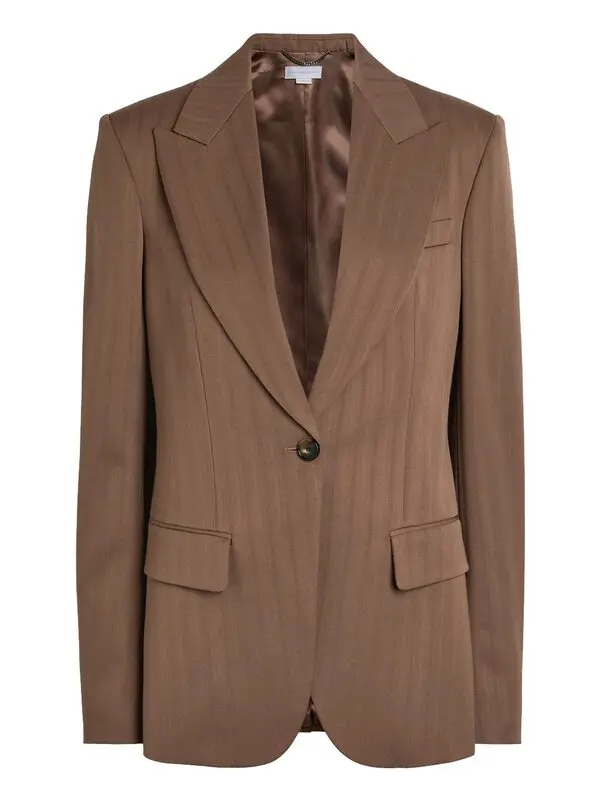 Stella McCartney Single-breasted Wool Blazer - Brown