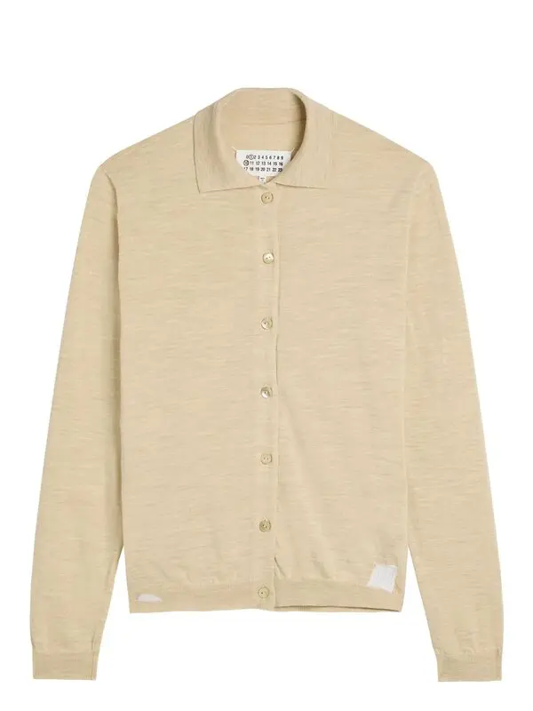 MAISON MARGIELA Stitch-detail Wool-blend Cardigan - Beige