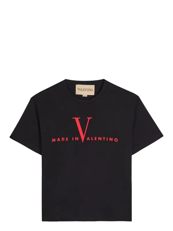 Valentino Garavani Logo-print Cotton T-shirt - Black
