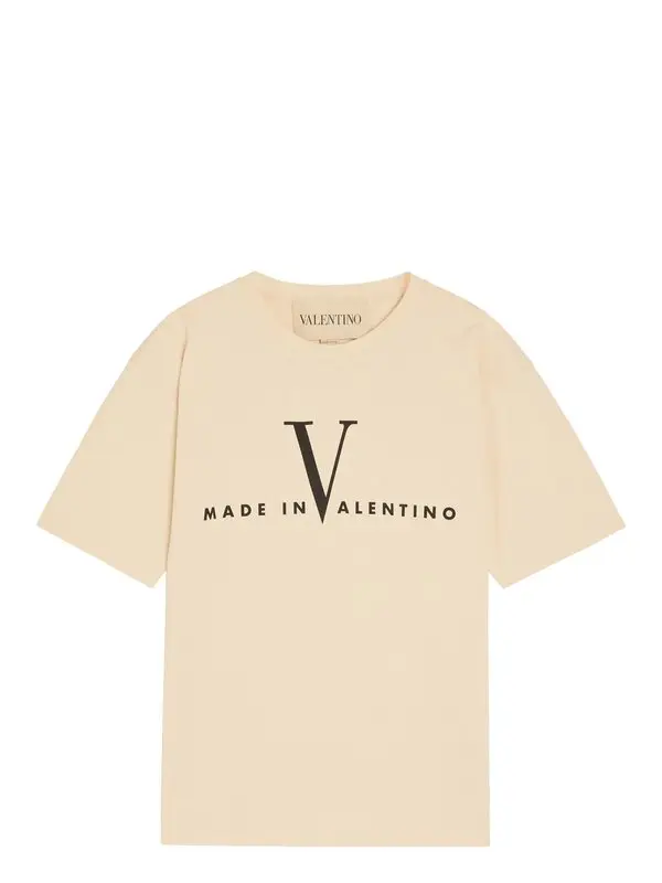 Valentino Garavani Logo-print Cotton T-shirt - Off White