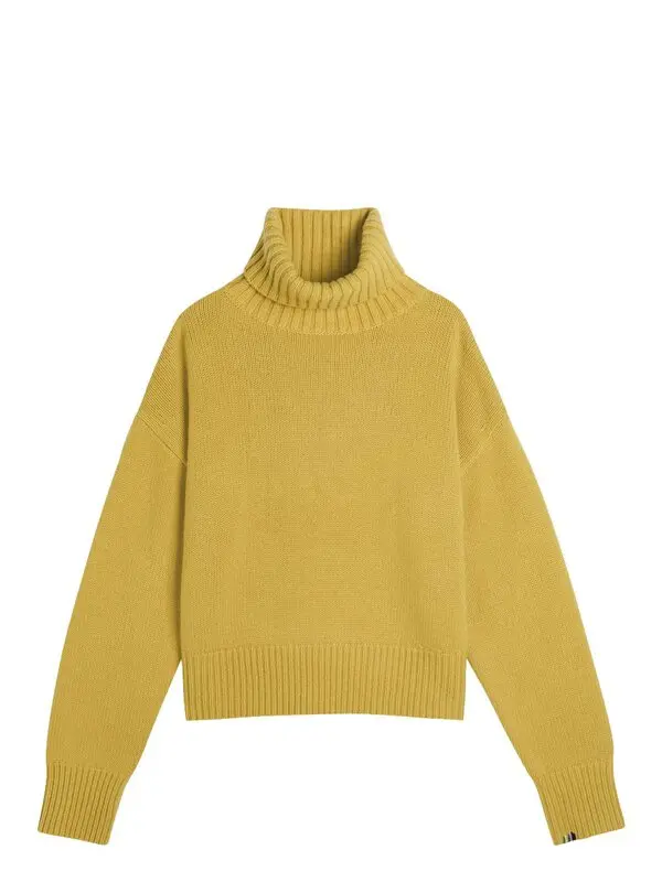 EXTREME CASHMERE X N°434 Crop Xtra Roll-neck Cashmere Jumper - Yellow