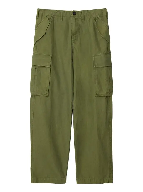 Burberry Cotton Oversized Cargo Trousers - Green