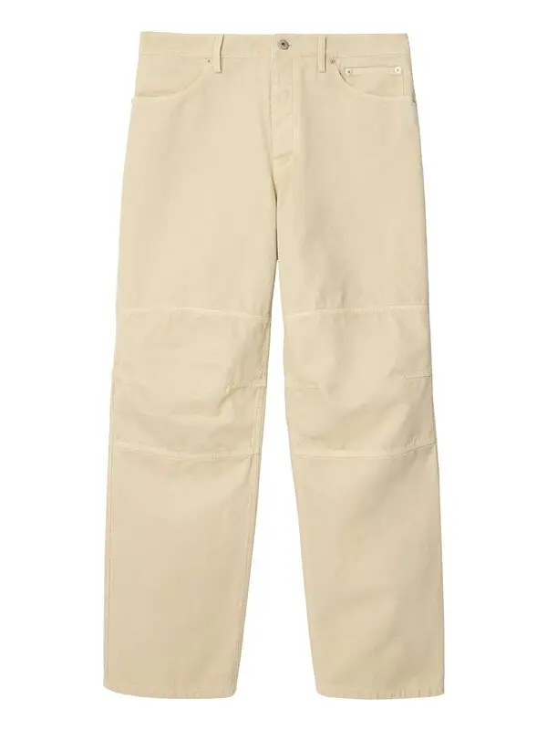 Burberry Cotton Canvas Relaxed Fit Trousers - Neutral