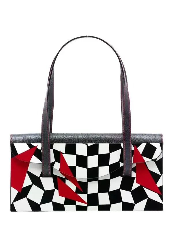 Fendi 2000-2010 Pigskin Geometric Shoulder Bag - Black