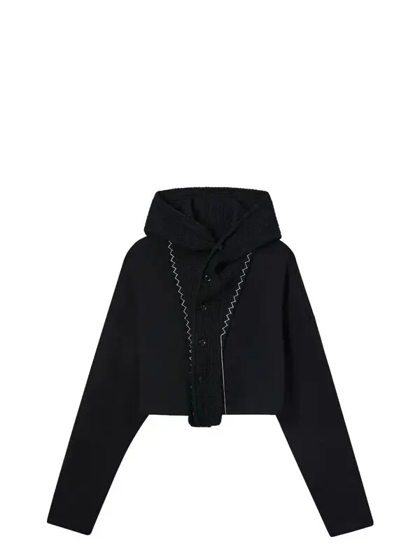 Y’s Buttoned Hoodie - Black