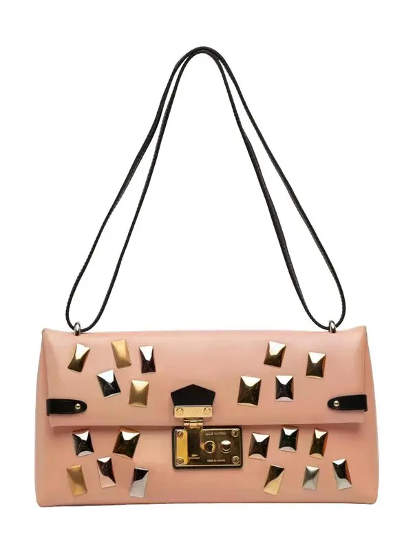 LOUIS VUITTON 2015 Glazed Calfskin Sac Triangle Pm - Pink
