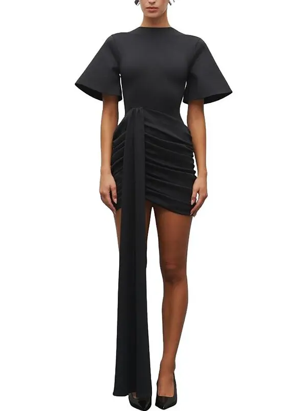 HEIRESS BEVERLY HILLS The Draped T-shirt Mini Dress - Black