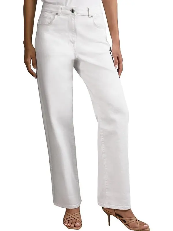 REISS Selin Mid-rise Straight Jeans - White