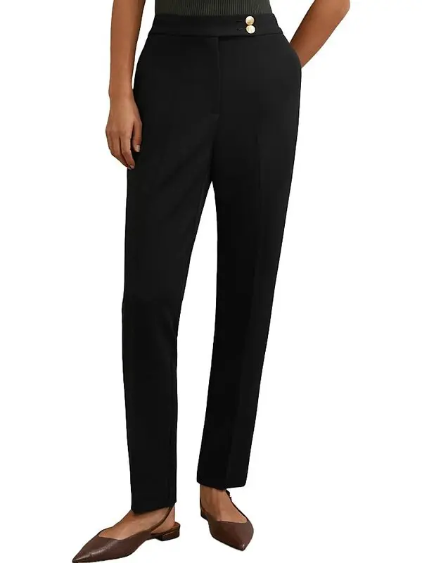 REISS Gabriel Petite Tapered Pants - Black