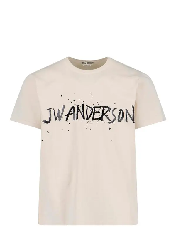 JW Anderson Circular" Logo T-shirt - Cream