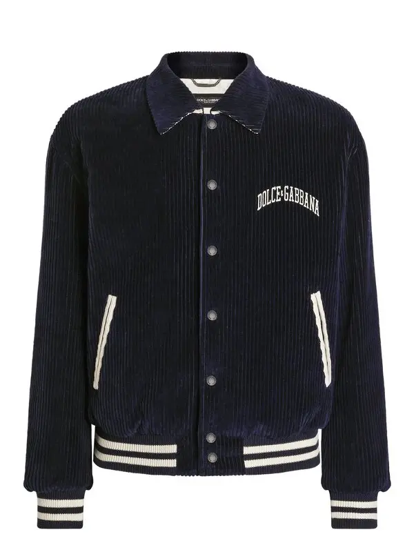 Dolce & Gabbana Corduroy Bomber Jacket - Blue