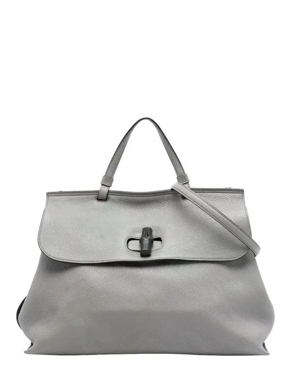 Gucci 2000-2015 Large Leather Daily Satchel - Grey