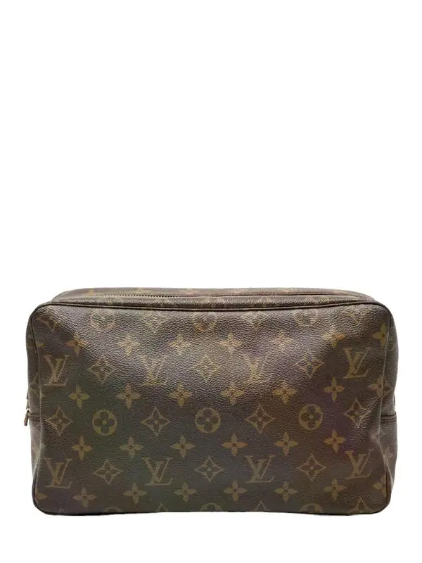 LOUIS VUITTON 1986 Monogram Trousse Toilette 28 Clutch - Brown