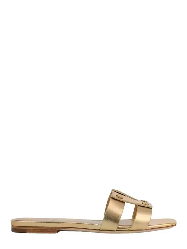 Veronica Beard Strap Logo Sandals - Gold