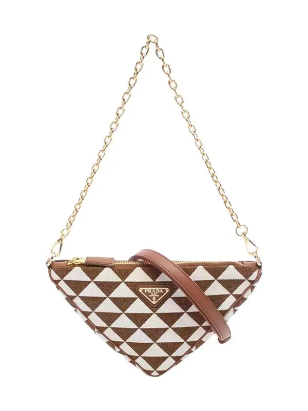 Prada 2013-2025 Mini Canvas Triangle Satchel - Brown